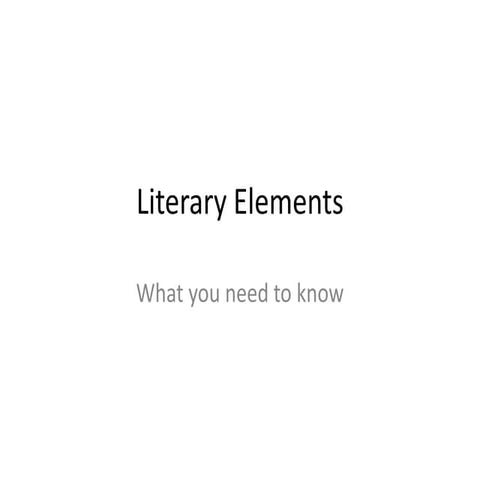 Literary Elements | PPTX