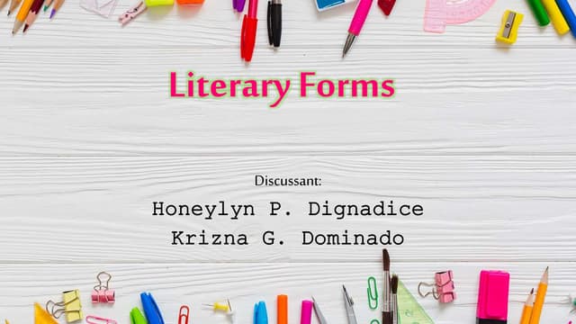 Different literary types | PPTX