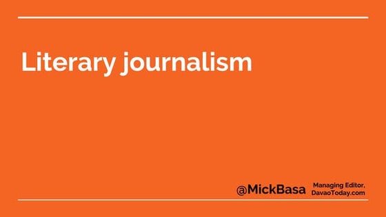 Literary journalism | PPT