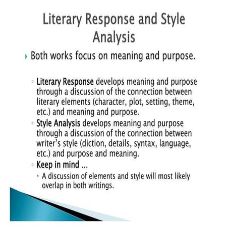 Literary Response And Style Analysis | PPT