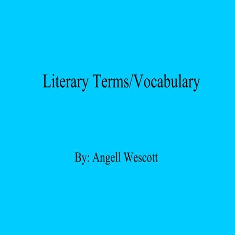 Literary terms | PPT | Fiction | Books and Literature