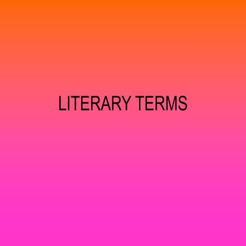 LITERARY TERMS powerpoint.ppt Literature | PPT