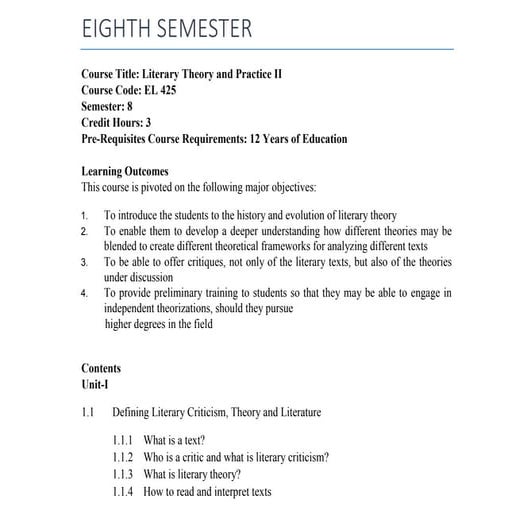 Literary Theory and Practice Part 2 Extended | PDF