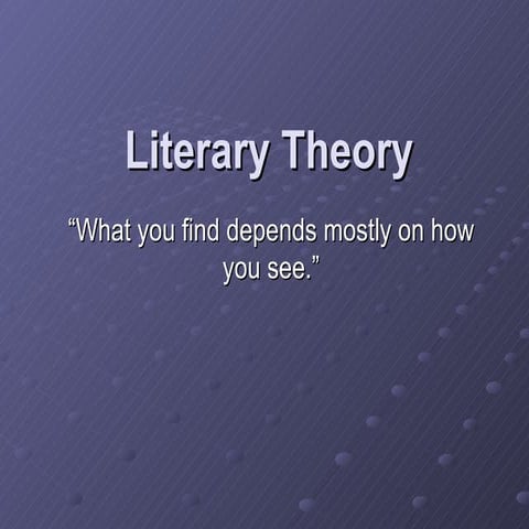 Literary Theory (Condensed) | PPT