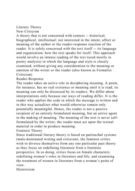 Literary approaches | PPTX