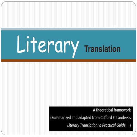 Literary Translation how it is different | PPTX