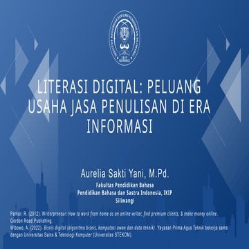 Literasi Digital: Peluang Usaha Jasa Penulisan di Era Informasi | PPTX