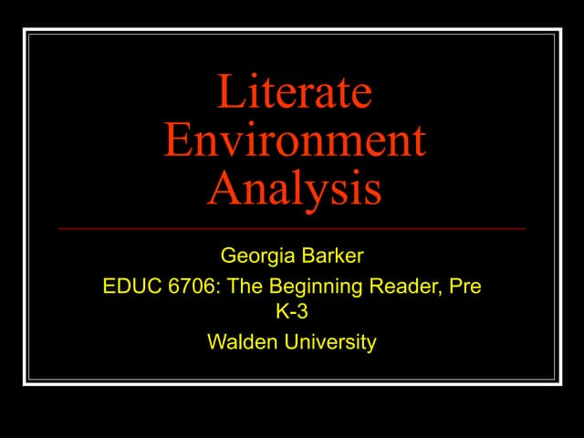 Literate environment analysis | PPT