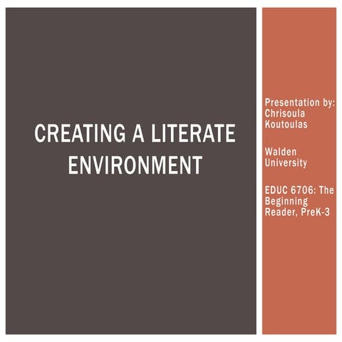 Literate environment analysis presentation | PPTX