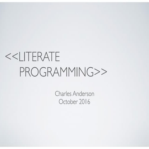 Literate Programming Ppt