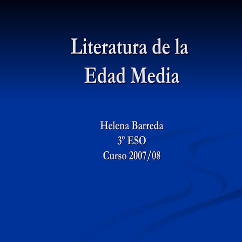 Literatura de la Edad Media | PPT