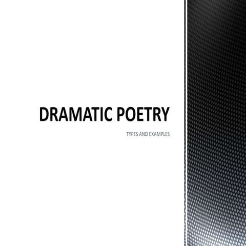 Literature dramatic poetry | PPTX