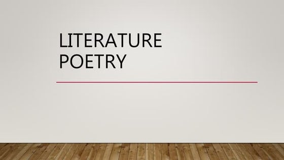 Introduction to poetry | PPT