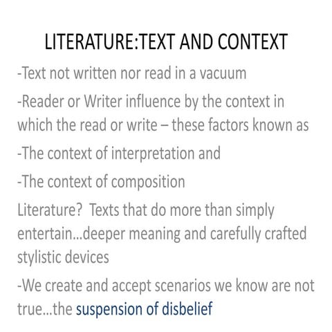 Literature text&context | PPT