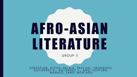 AFRO ASIAN PROSE AND POETRY for grade 8 students of sca. .pptx