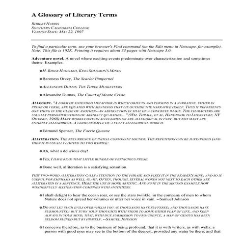 [Literature] a glossary of literary terms | PDF | Poetry | Books and ...