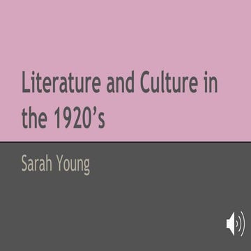 Literature and culture in the 1920’s | PPT