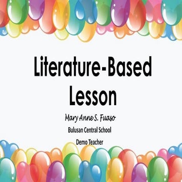 LITERATURE BASED LESSON 1 DAY 1 IN GRADE 1 | PPTX