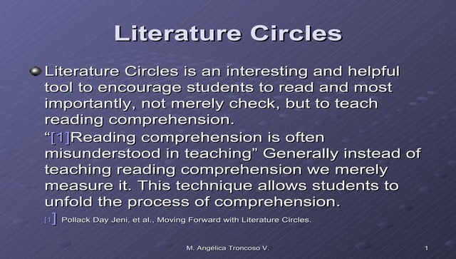 TCH505 Literature Circles Slideshare | PPT