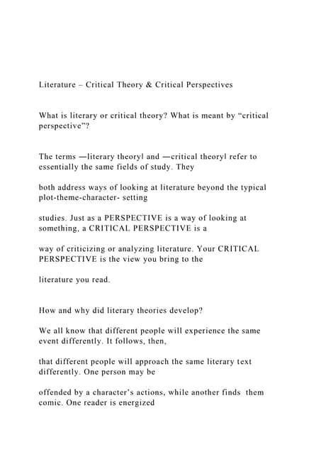 Literary criticism powerpoint | PPT