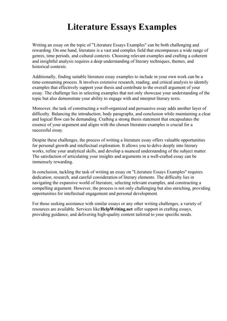 Book Essay Example | PDF