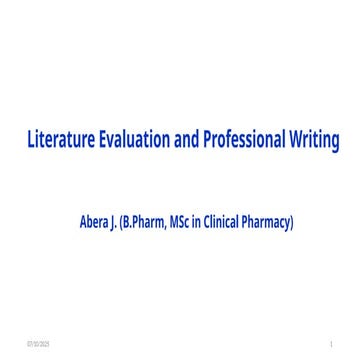 Literature Evaluation And Professional Writing.pptx