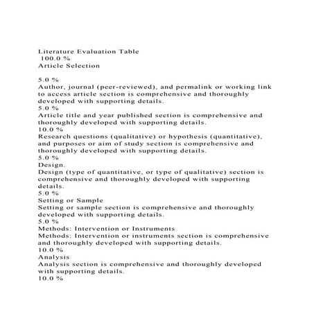 Literature Evaluation Table 100.0 Article Selection5.0.docx