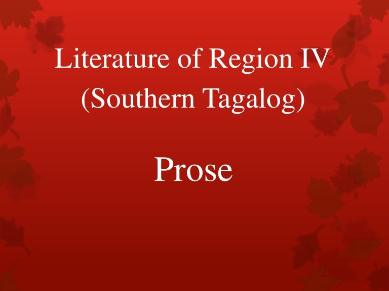 Literature of region iv (southern tagalog)