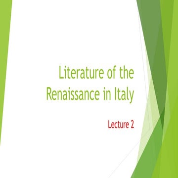 Literature of Renaissance in Italy Lecture 2.pptx