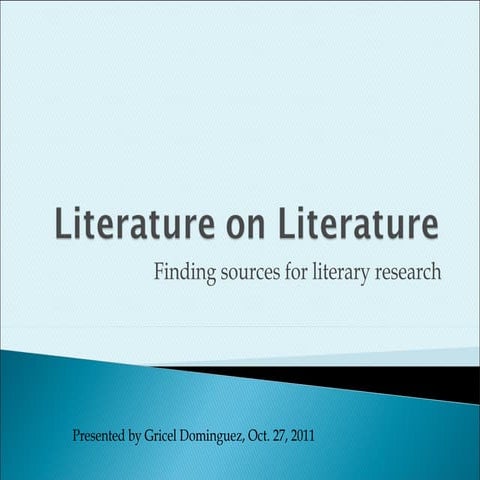 Literature on Literature | PPT | Education