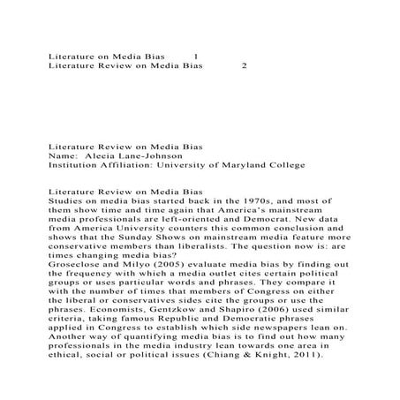 Essay On Media Bias | PDF
