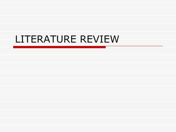 Presentation on literature review | PPT