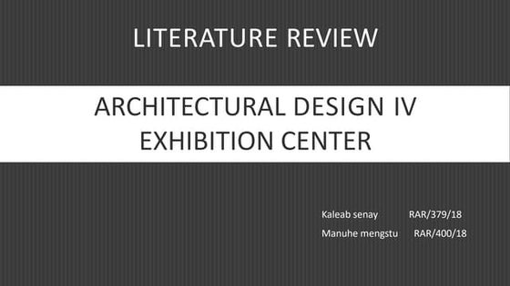 convention center litrature | PPTX