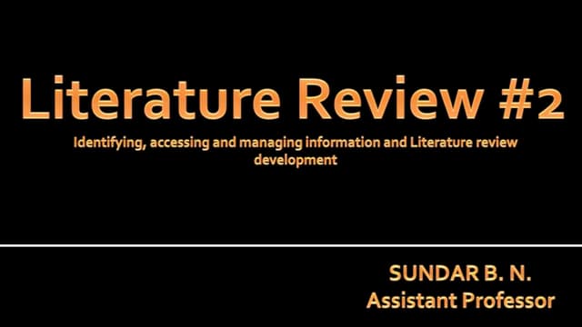 Literature Review - Synthesis and Argumentation | PDF