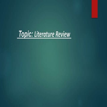 Literature review presentation | PPT