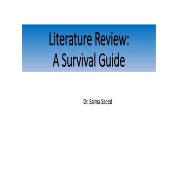 Literature Review Survival Guide.power point | PPT