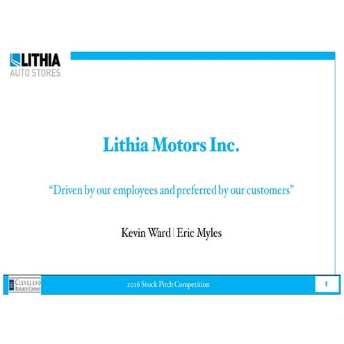 Lithia Auto Motors stock pitch | PDF