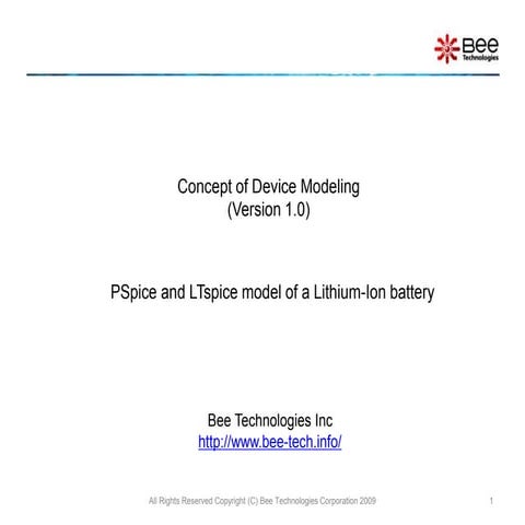 Concept of modeling of Lithium ion batteries (v1) | PPTX