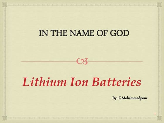 Lithium Ion Batteries, an Overview | PDF