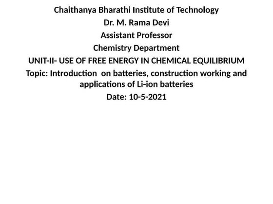 Lithium Ion Batteries, an Overview | PPT