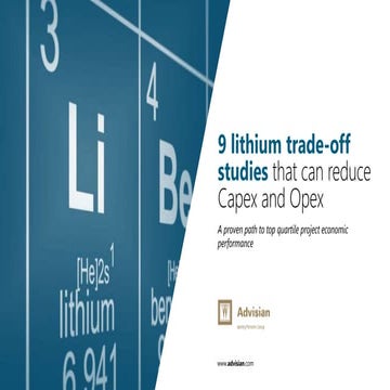 9 lithium trade-off studies that can reduce CAPEX and OPEX | PPTX