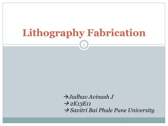 Photolithography | PPT