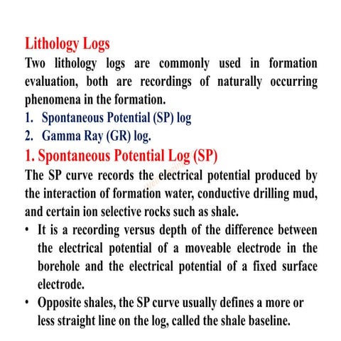 Lithology Log in well logging techniques | PPT