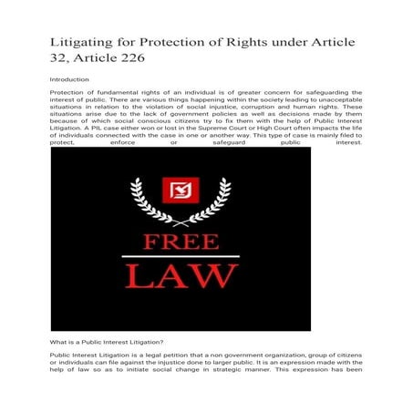 Litigating for Protection of Rights under Article 32, Article 226 (1).pdf