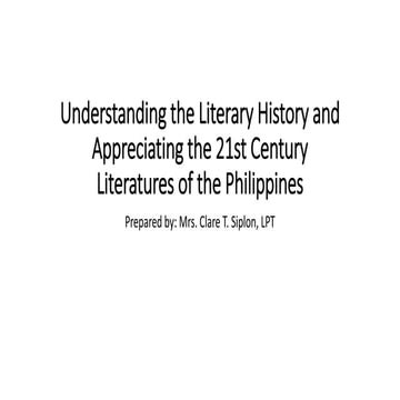 Lit lesson 1 pre to contemporary 21st Century | PPTX