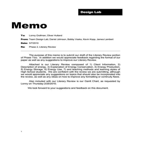 Lit Review Memo | PDF