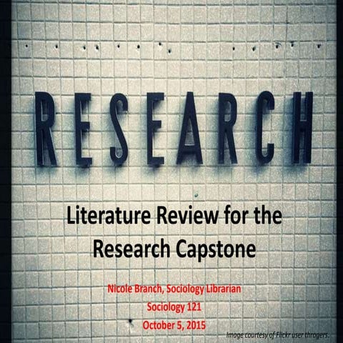 Literature Review for the Research Capstone | PPTX