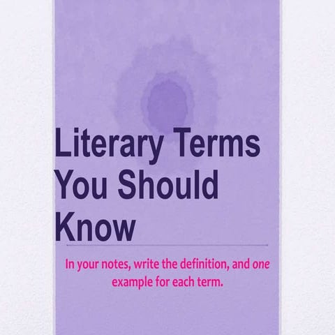 Lit terms Ms Levine | PPT