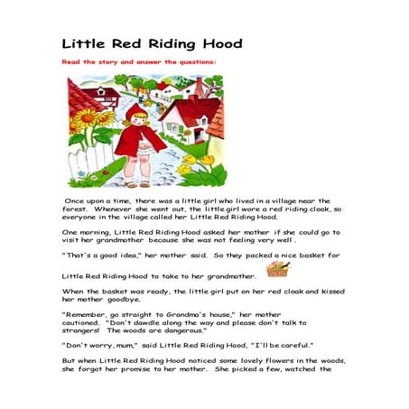 Little red-riding-hood (writing acivities) | DOCX