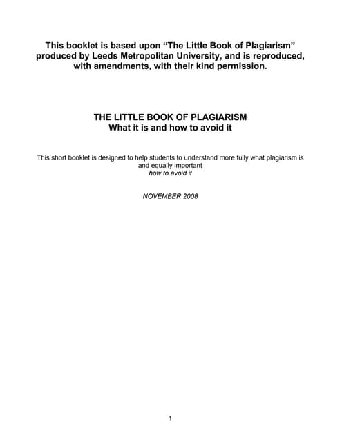 Plagiarism. Who cares? | PPT